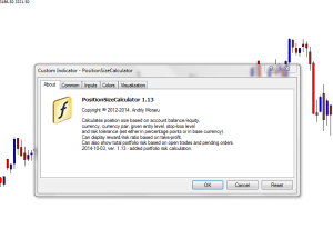 Metatrader Position Size Indicator